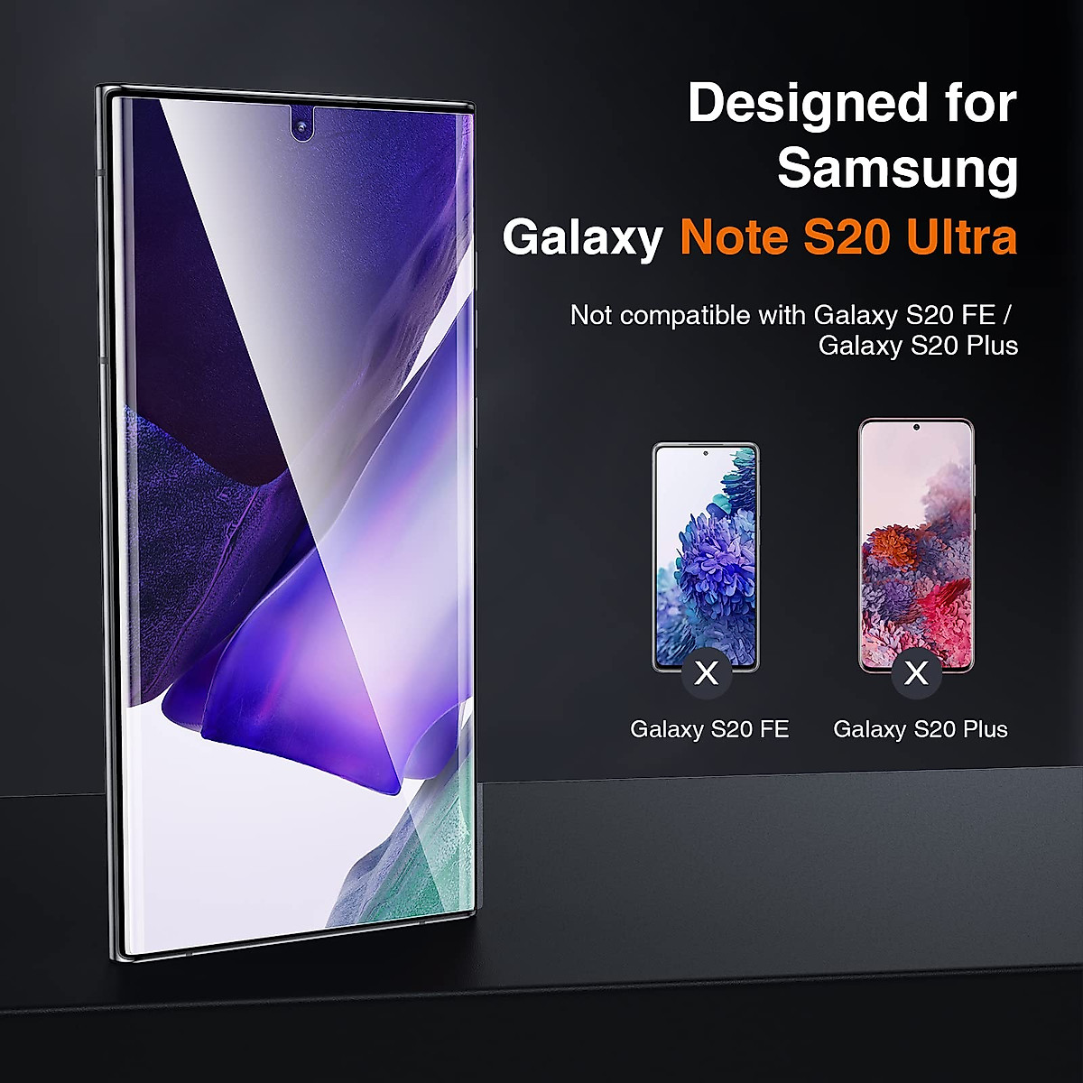 LK 2 Pack for Samsung Galaxy Note 20 Ultra Screen Protector [Not Glass] with 2 Pack Camera Lens Protector, Bubble Free Screen Protector for Note 20 Ultra