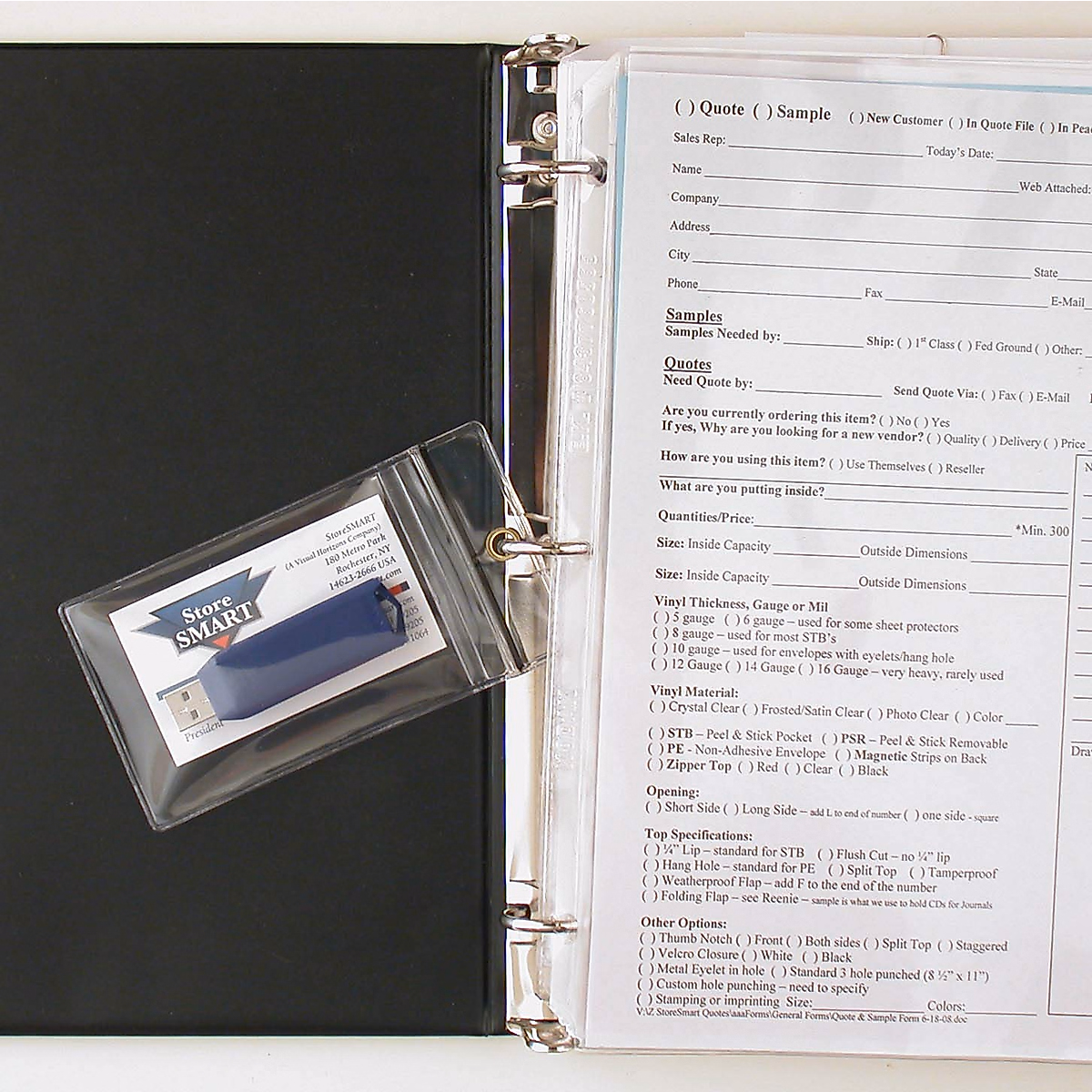 StoreSMART - USB Flash Drive/Memory Cards & Business Card Holders 100-Pack - Zip-Top and Hang Hole - Open Short Side (R3578ZIPS-FLASH-100)