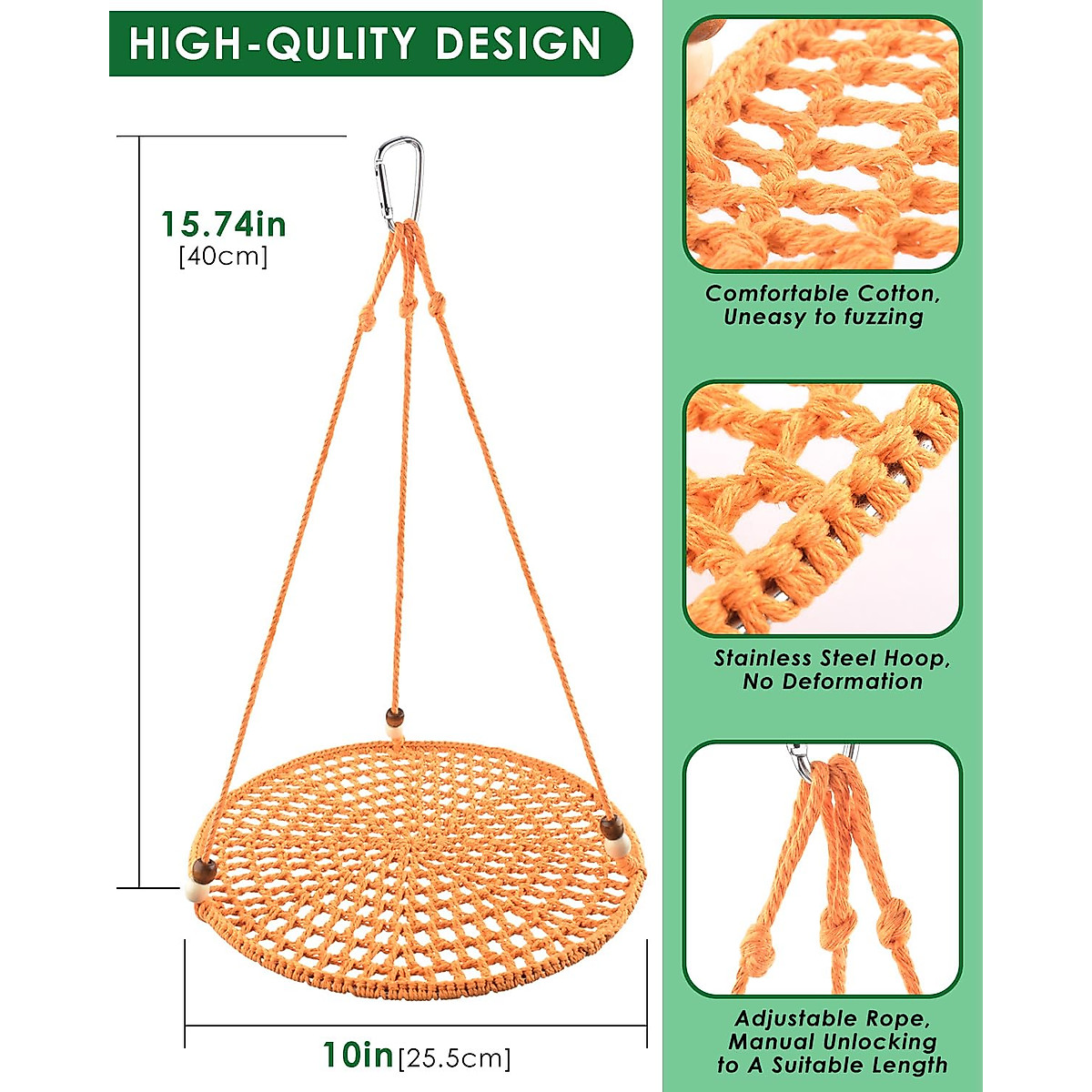 KATUMO Reptile Hammock, Bearded Dragon Hammock Reptile Swing Bed Reptile Lounger Terrarium Hanging Hammock for Bearded Dragon Lizard Snake Gecko Chameleon Parrot Hamster Small Pets