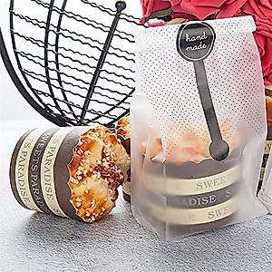 Over The Sink Dish Drying Rack Roll Up Stainless Steel Holder Cookie Bags for Packaging and Gift Giving Treat Bags for Bakery and Cookies Wrapper with Sticker and Ribbon
