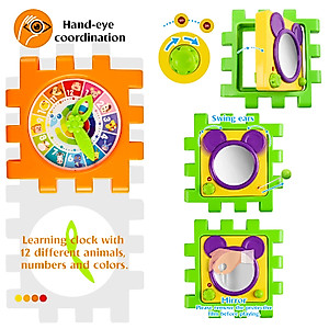 nicknack Baby Toy to 18 Months Musical Activity Cube, Busy Learning Activity Cube Toy with Bead Maze Shape Sorter for Toddler 1 Year Old Boy and Girl Gift