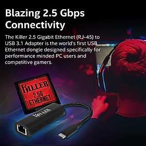 Killer E3100 USB-C 3.1 to RJ-45 2.5Gbps Ethernet Adapter (100123)