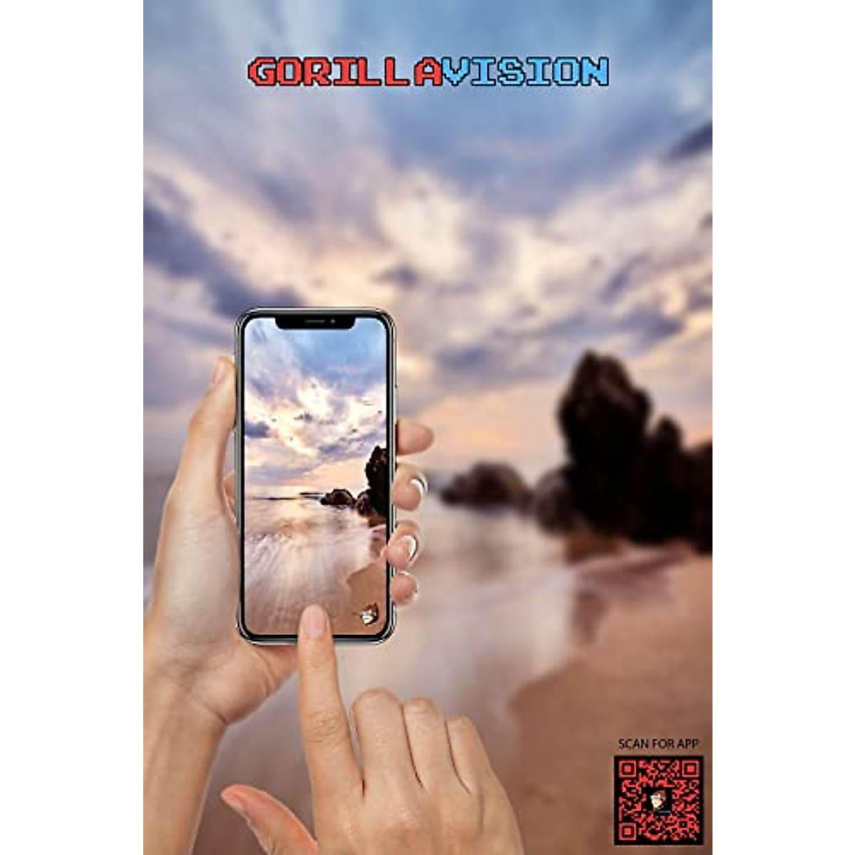 Wall Art Augmented Reality Gorillavision Tranquility Canvas for Living Room Bedroom Decor 12x16inch