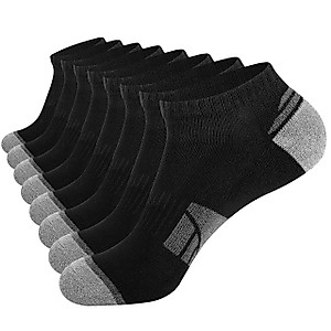 eallco 8 Pairs Mens Ankle Socks Low Cut Socks for Men Sock Size 10-13