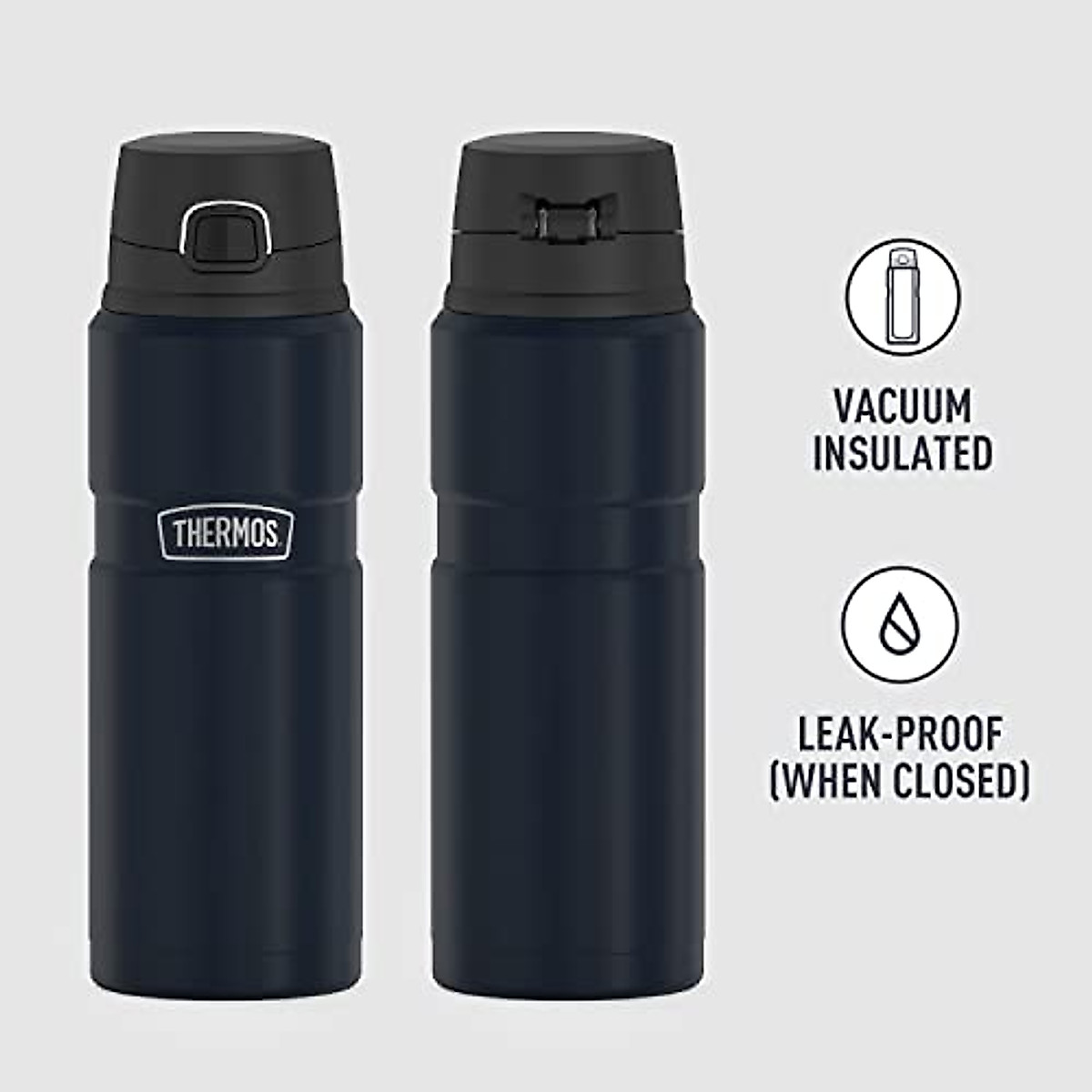 THERMOS Stainless King Vacuum-Insulated Drink Bottle, 24 Ounce, Midnight Blue