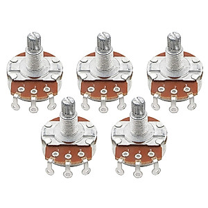 Long Split Shaft 18mm Guitar Potentiometers A500K-OHM Big Control Pots for Electric Bass Guitar Pack of 5
