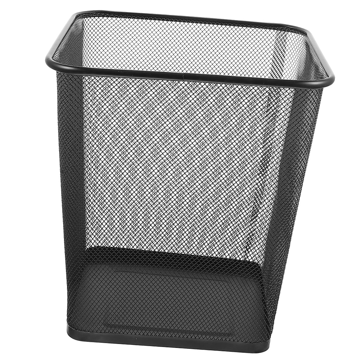 Cabilock Garbage Can Containers with Lids Garbage Container Bin Trashcan for Your Kitchen Basket Bins Lightweight Trash Garbage Bin Bedroom Mesh Trash Can Small Trash Can Bucket Black Iron