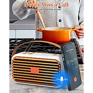 Sunoony Retro Bluetooth Speaker,Vintage Speaker with Dual Speakers, Stereo Lound Vollume, Bluetooth 5.0 Wireless Connection,TF Card,Answering Calls for Kitchen Bedroom Office Outdoor,Gift(White)