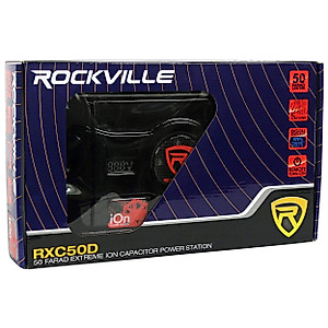 Rockville 50 Farad 24V Surge Hybrid Ion Capacitor Voltage+Amperage Meter (RXC50D)