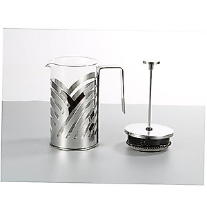 Mikinona 304 Heat Resistant Coffee Pot Concentrated Coffee Multi-function Coffee Pot Filter Teapot Machine Espresso Coffee Filter Pot Espresso Ground Coffee Fashion Coffee Pot Silver