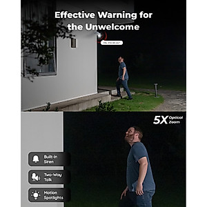 REOLINK 4K PoE NVR 8 Channel Pre-Installed 2TB HDD, 4K Ultra HD PoE Outdoor Security Cameras with Smart Detection, RLN8-410 NVR Bundle with RLC-810A and RLC-811A(5X Optical Zoom and Motion Spotlight)