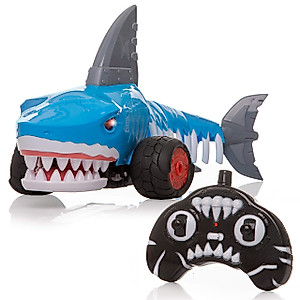 Rugged Racers Animal Racer Remote Control Cars – Monster Truck RC Toys for Kids – Shark –Big Wheels Racing All Terrain Vehicle - Sweeping Tail and 360-Degree Spin – Ideal for Toddlers, Boys and Girls