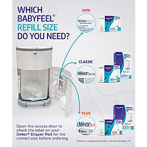 Babyfeel Refills Compatible with DEKOR MINI Diaper Pails | 4 Pack | Exclusive 20% Extra Thickness | Diaper Pail Refills with Powerful Odor Elimination | Powder Scent | Holds up to 1320 Diapers