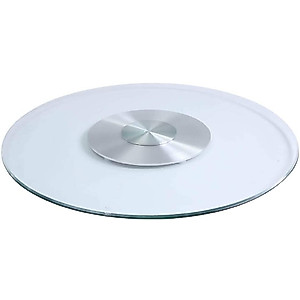 Turntable Glass Turntable Clear Round Rotating Food Tray, Lazy Susan Turntable for Dining Table, Daily Household, Hotel, Walkway Snack Booth, Teahouse Use Lazy Susan Turntable (Color : Transparent,
