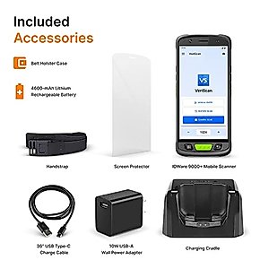 IDWare 9000 Handheld ID Scanner - ID, Drivers’ License, Age Verification & Passport Scanner with Veriscan Premium Software - Sync Multiple Devices
