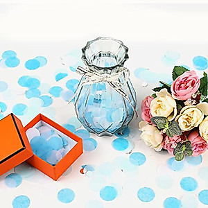 VCOSTORE Tissue Paper Confetti Circles - Round Paper Confetti Dots,Large Table Confetti for Birthday Wedding Party Decoration and Gift Box decoration, 5000 pieces - Blue White & Sliver Confetti