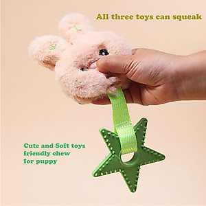 Volacopets Puppy Toys for Teething, Cute Little Puppy chew Toys for Boredom, Dog Squeaky stimulating teether Toy for Small Breed, Interactive Puppy Chewing Toys