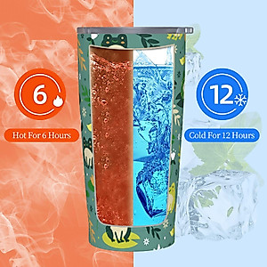 Frog Tumbler with Lid and Straw, 20 Oz Stainless Cup Steel Insulated Water Bottle Travel Coffee Mug