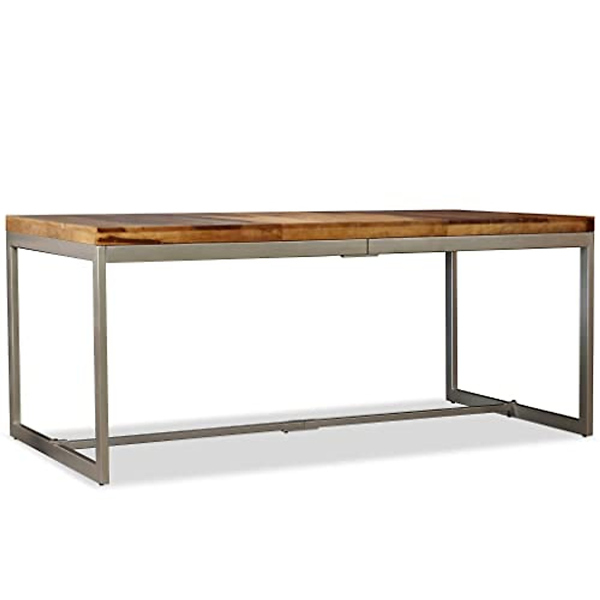 YPWRENH Decorative Tables Kitchen Tables Dining Table Solid Sheesham Wood and Steel 70.9" for Dining Room, Kitchen or Living Room