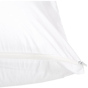 Amazon Basics 100% Cotton Hypoallergenic Pillow Protector Case Body, White, 55" L x 21" W