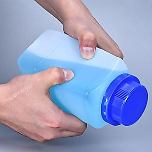 Othmro 5pcs Plastic Lab Chemical Reagent Bottles, 250ml/8.5oz Wide Mouth Liquid/Solid Square Sample Storage Container Sealing Bottles with Anti-theft Cap Blue
