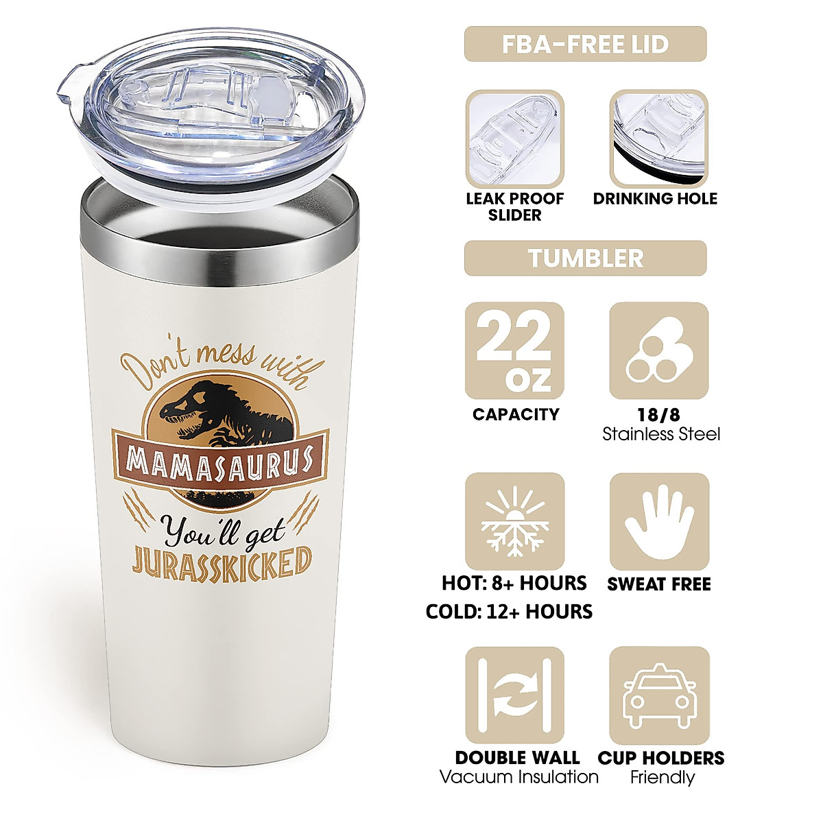 MAPDTWO Mother Gifts from Daughter, Son, Husband - Funny Mom Gifts Ideas - Birthday Gifts for Mom, Mothers Day Gifts - Mother Gifts, Mama Gifts - Gifts for New Mom - 22Oz Mom Tumbler