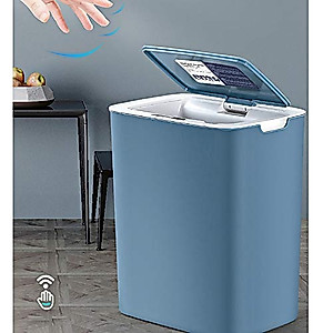 WPYYI Intelligent Induction Trash Can with Lid Fully Automatic Electric Creative Touch Free Large Capacity Waste Bin Garbage Container ( Color : Black )