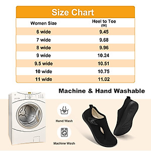 LeIsfIt Womens Slippers Wide Diabetic Shoes Adjustable Walking Shoes Arthritis Edema House Shoes Indoor Outdoor Slippers Black Size 9