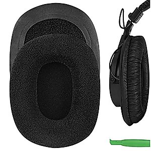 Geekria Comfort Velour Replacement Ear Pads for Sony MDR-7506, MDR-V6, MDR-CD900ST Headphones Ear Cushions, Headset Earpads, Ear Cups Cover Repair Parts (Black)