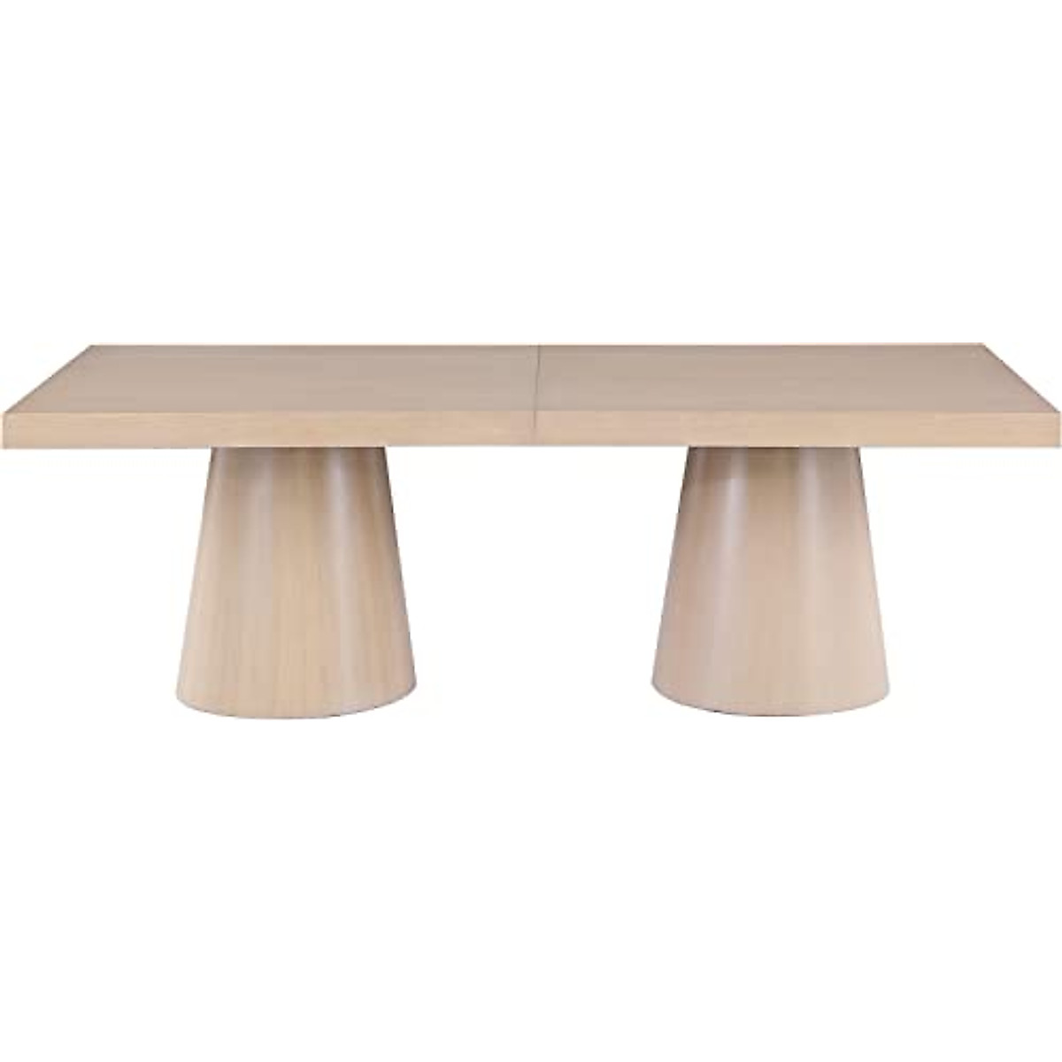 Meridian Furniture 502Oak-T Tavolo Collection Modern | Contemporary Dining Table, Rich Natural Oak Finish, MDF With Natural Oak Veneer, 2 Table Leaves Included, 95" / 113.5" / 132" W x 47.5" D x 31" H