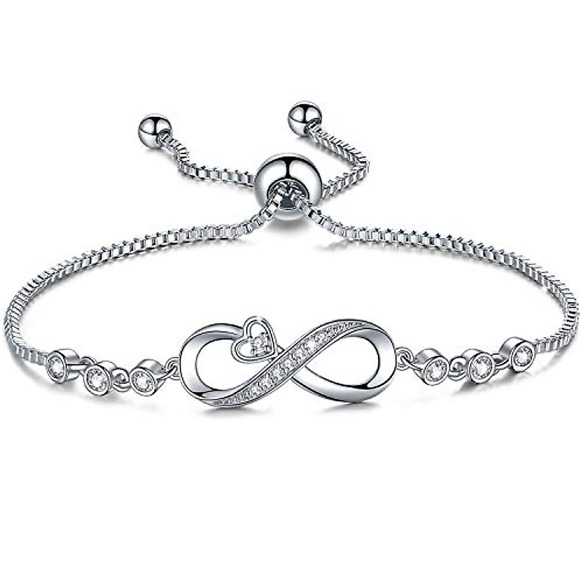 Gifts for Women Her Girlfriend Teen Girls,Infinity Heart Bracelets for Women,Mothers Day Birthday Presents for Wife from Husband
