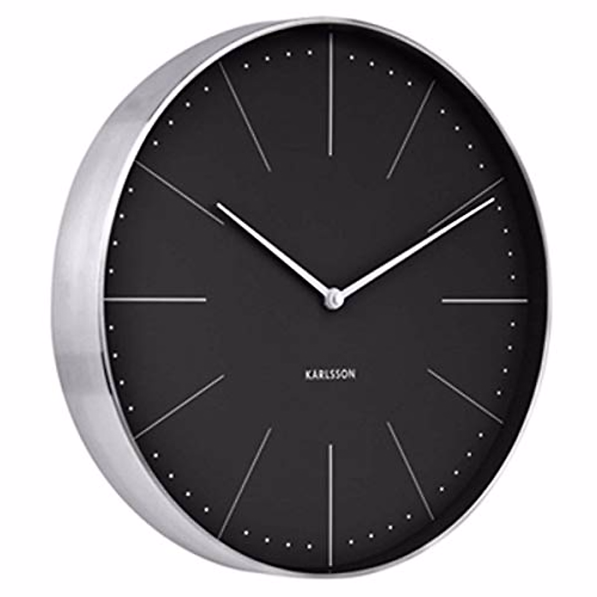 Karlsson, Wall Clock, Steel, Black, One Size