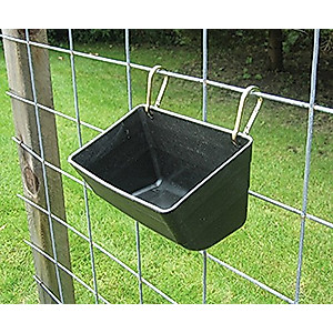 Miller Little Giant Black 11" Duraflex Plastic Grain Fence Feeder Clips On Fence Mount