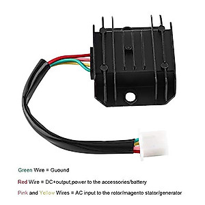 4 Wires 12V 4-pin Voltage Regulator Rectifier for 50cc 70cc 90cc 110cc 125cc ATV Scooters Go Karts Quad 4 Wheelers Moped Dune Buggy Sandrail Roketa Taotao Rectifier(Black)