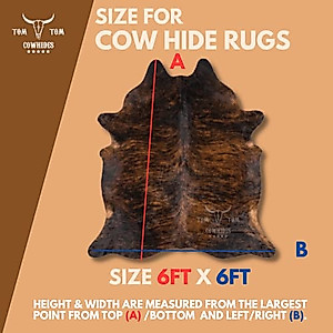 Tomtom Cowhides Brindle Dark Cowhide Rug 100% Natural Leather Rugs 6' x '6