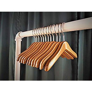 NAHANCO MINI812 8" Mini Wooden Hangers for Dolls Clothes, Pet Apparel or Accessories, Natural (Pack of 12)