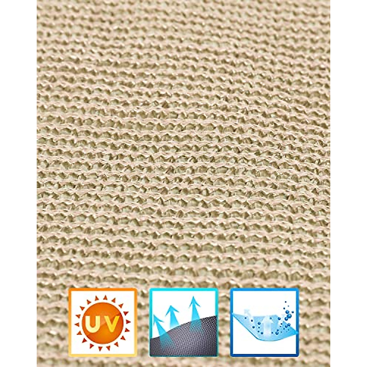 Fuairmee Sun Shade Sail 10' x 13' Beige Rectangle Shade Sail UV Block Fabric Sunshades for Patio Garden Backyard Outdoor Pergola Canopy Cover Sunshade Sails