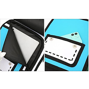 Kawaii Backpack Cartoon 3D Jump Style 2D Drawing from Comic Paper Anime Bookbag School Supplies Cute Fun Daypack (Purple)