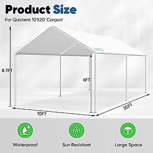 Quictent 10'X20' Heavy Duty Carport Car Canopy Party Tent Boat Shelter