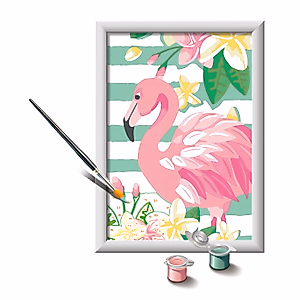 Ravensburger CreArt Think Pink Paint by Numbers Kit for Kids & Adults - All-Inclusive DIY Painting Kit Canvas | Detailed Flamingo Artwork | Ideal for Beginners & Art Enthusiasts