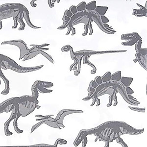 Kids Rule 4-Piece Dinosaur X-ray Sheet Set for Boys & Kids - 1 Full Flat Sheet, 1 Full Fitted Sheet & 2 Queen Pillowcases, Soft Brushed Microfiber Polyester Bed Sheet, Smooth & Durable