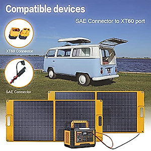 VANSIHO 3Ft SAE to XT60 connnector Extension Cable for Soloar Generator & Portable Power Station with 1PCS Addition SAE Connector