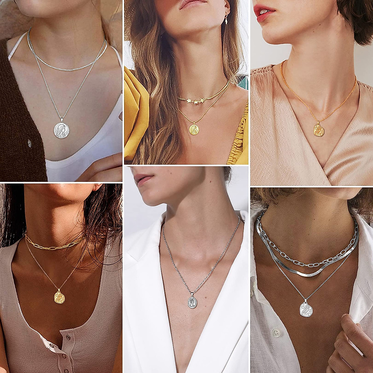 FOCALOOK Athena and her Owl,Goddess of Wisdom,Mark of Athena,Greek Coins,Greek Mythology Sterling Silver Coin Pendant Necklace