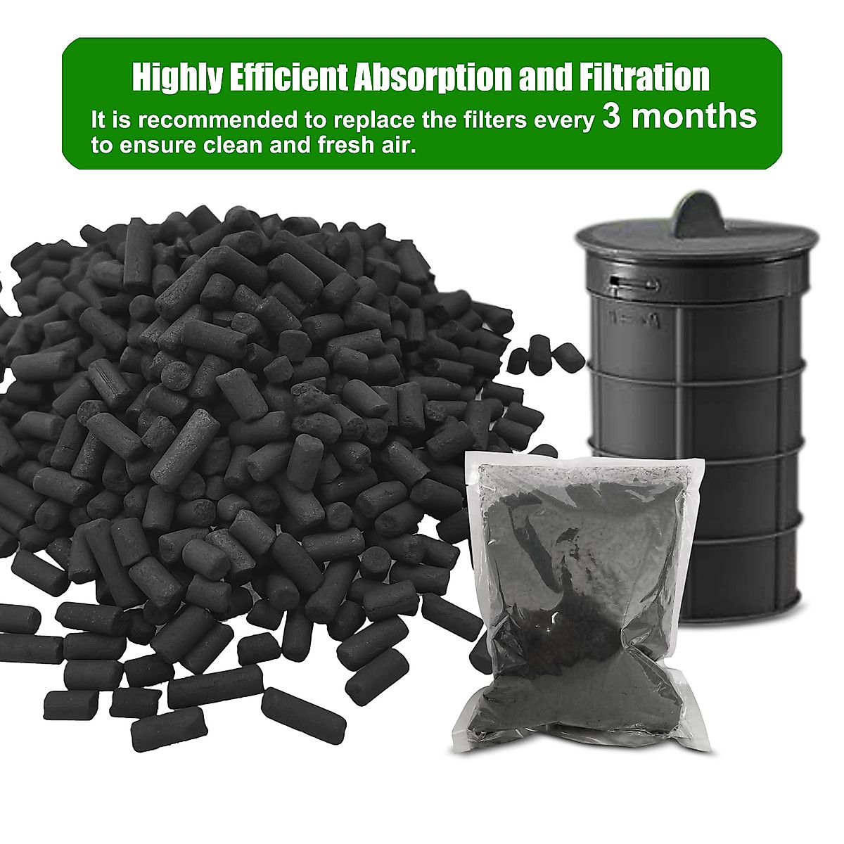 Shurex Odor Absorbing Filter Refills for Vitamix Eco 5 FoodCycler Food Waste Reducer, Replacement Activated Carbon for Vitamix Eco 5 Foodcycler Replacement Filters