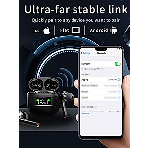 True Wireless Earbuds Bluetoth 5.2 in-Ear Headphones with Led Display Charging Case 40H Cyclic Playtime IPX5 Waterproof Deep Bass Earphones with Microphone in-Ear Stereo Headphones for Work,Sport