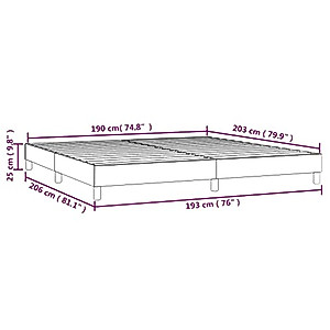 vidaXL Box Spring Bed Frame Home Indoor Bedroom Bed Accessory Wooden Upholstered Double Bed Base Furniture White 76"x79.9" King Faux Leather
