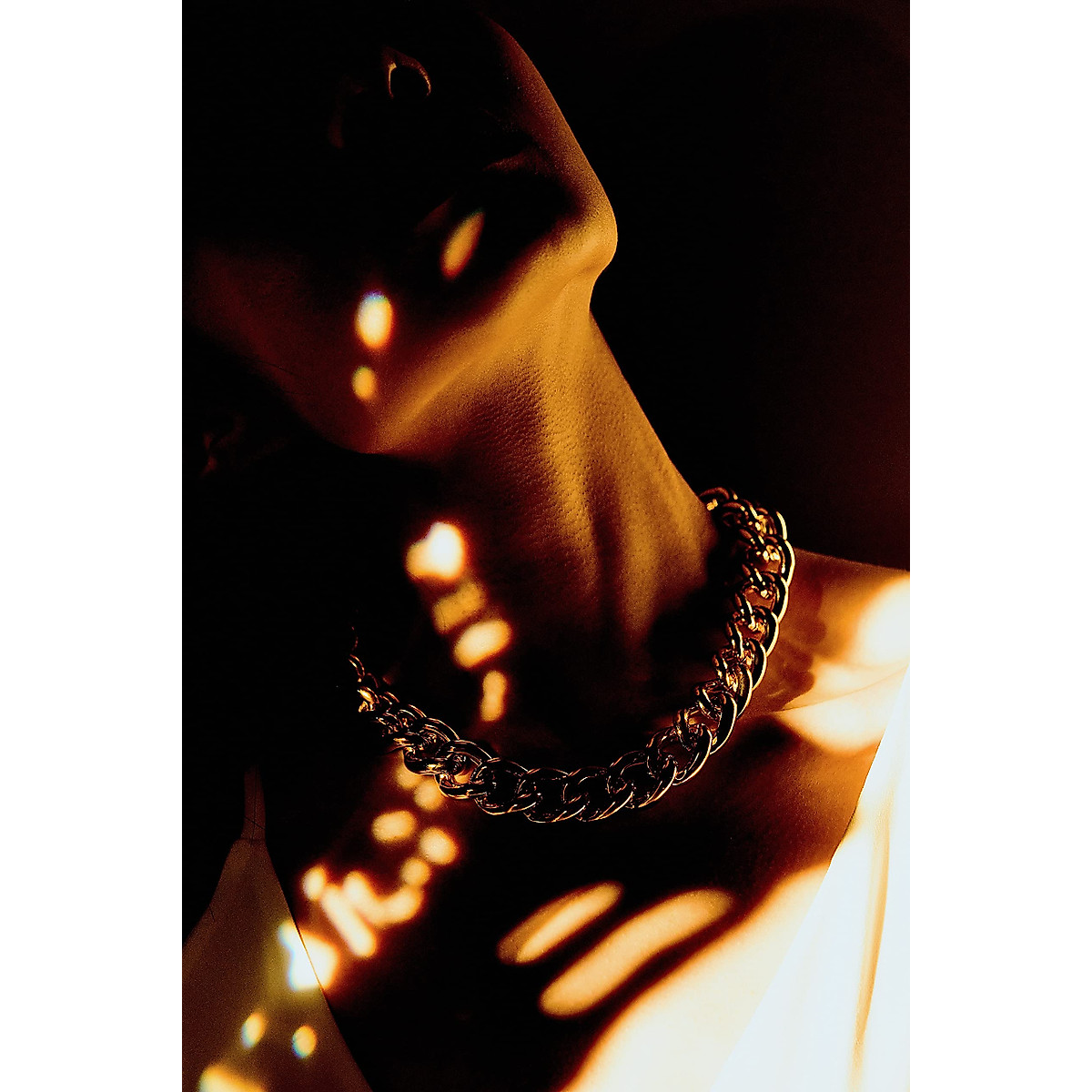 GANALUX 18K Gold Plated Curb Chain Bracelet for Women, Bold Chunky Jewelry Made in Korea (Bold-Small)