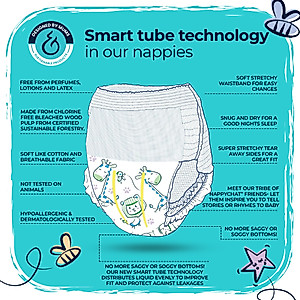 Mum & You Nappychat Premium Performance Eco Diaper Pants, Size 5 (20 diapers) Smart Tube Technology Leak Protection. 100% Recyclable. Hypoallergenic, Dermatologically-Tested. No Lotion, Perfume or Dye