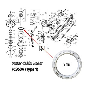 2PCS PU Nailer Collar 910767 Compatible with Porter Cable FC350A Type 1 Type 2 FM350A Type 1 FR350A Type 1