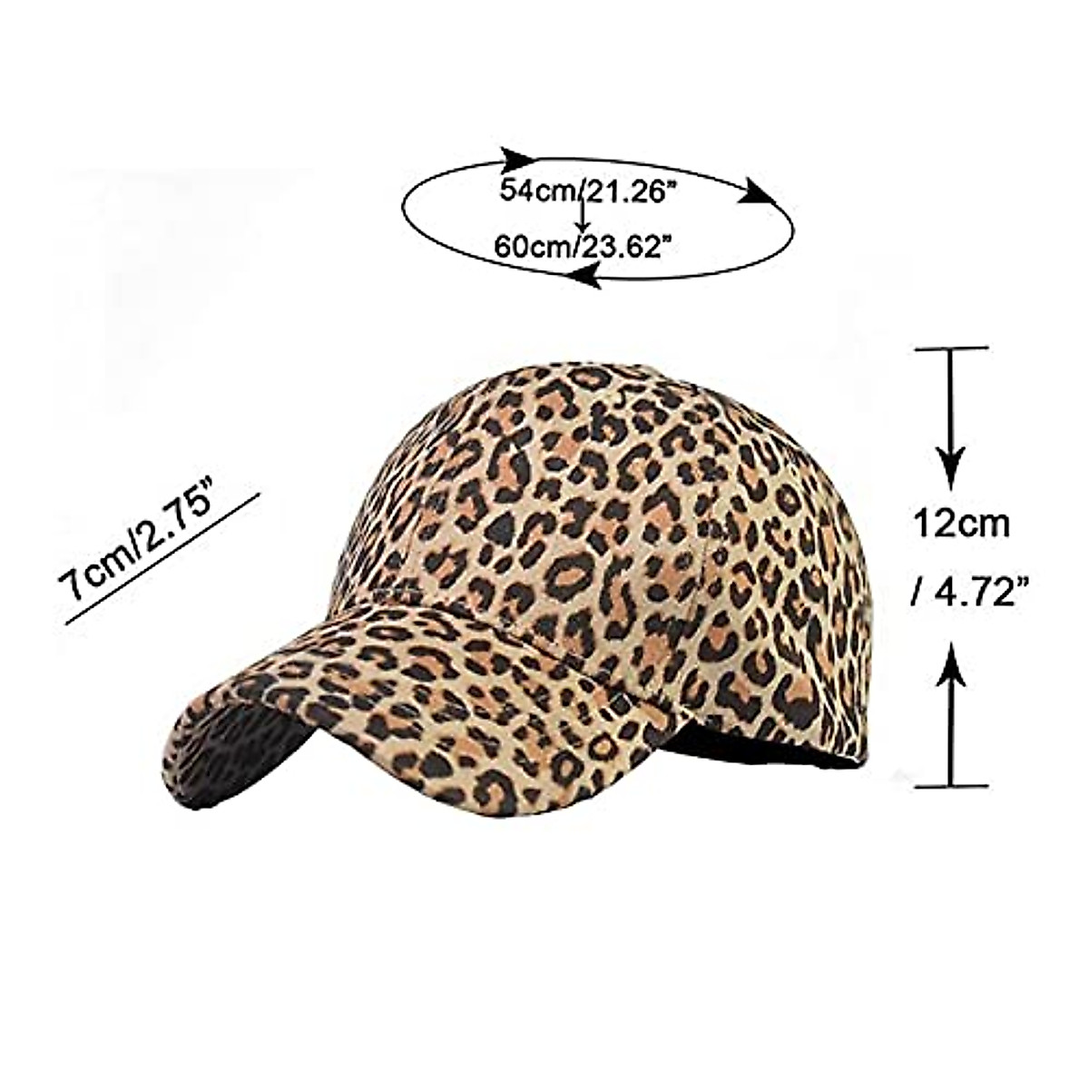 Foetest Adjustable Baseball Cap Leopard Print Hat Cotton Sunhat Headwear Outdoor Sports Cap